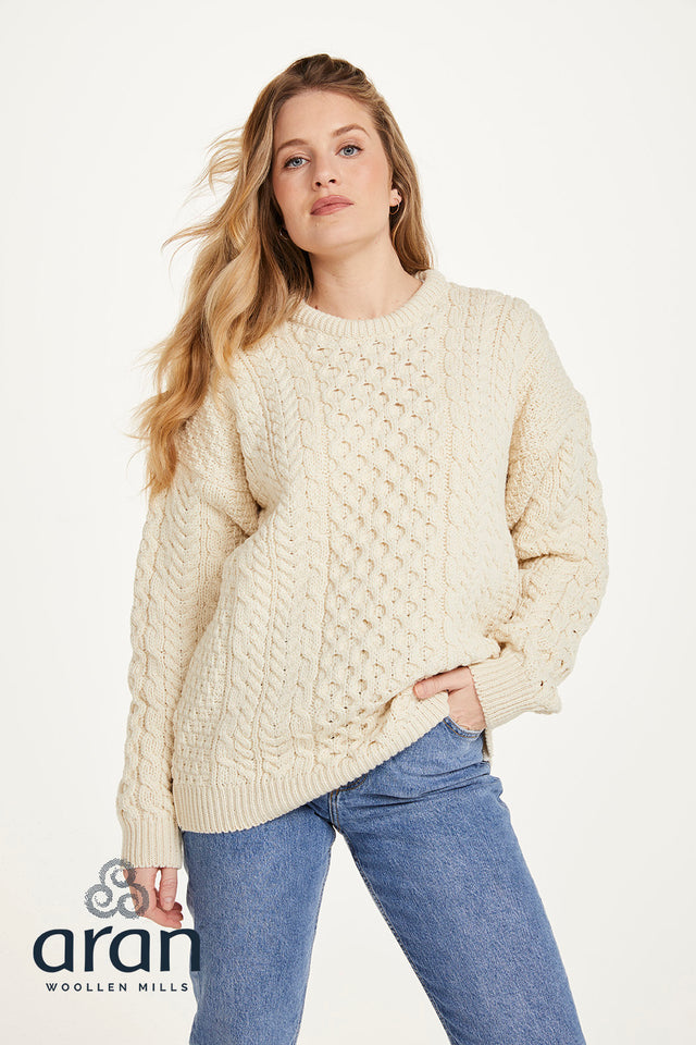 Aran Jumper Natural Merino Wool – The Irish Shop
