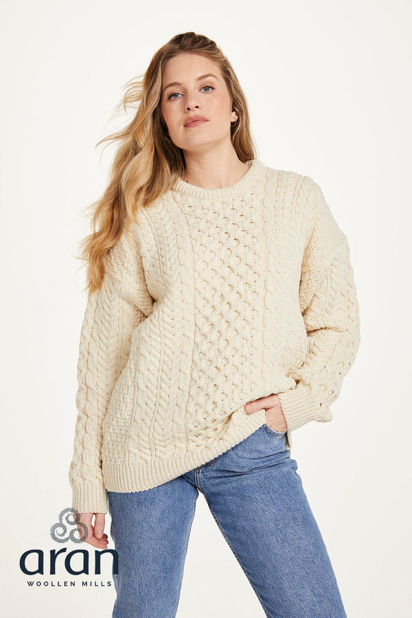 Aran Jumper Natural Merino Wool - The Irish Shop