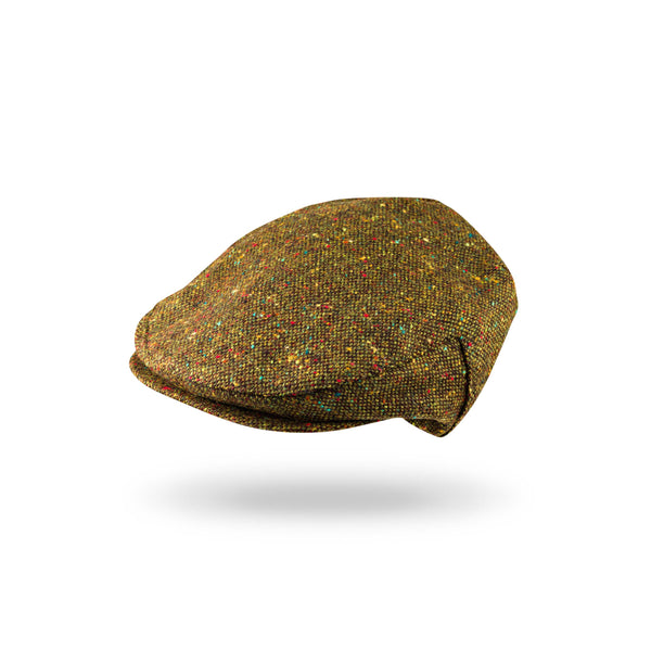 Irish Tweed Cap Green Brown Donegal - The Irish Shop
