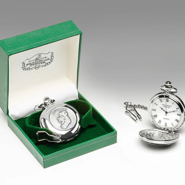 Gents Quartz Mullingar Pewter Irish Pocket Watch Map of Ireland. - The ...