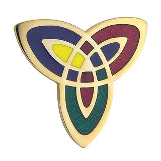Trinity Knot Brooch Enamel 18ct Gold Plated TG1052CL - The Irish Shop
