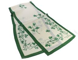 Irish Shamrock Sprig Celtic Cream Silk Scarf Patrick Francis Collectio ...
